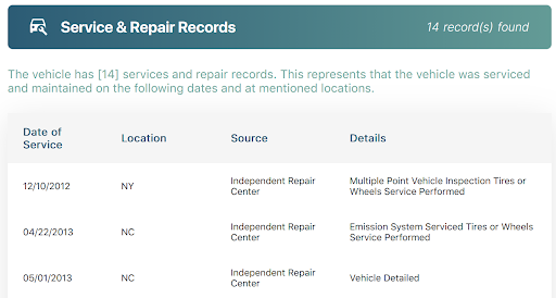 Service History by VIN - Check Maintenance and Past Records